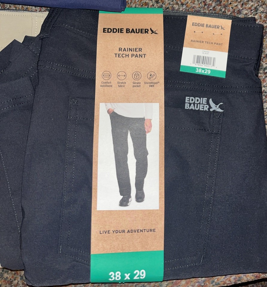 Eddie Bauer Rainier Tech Pants Tan Black BLUE TAN PICK COLOR & SIZE ...