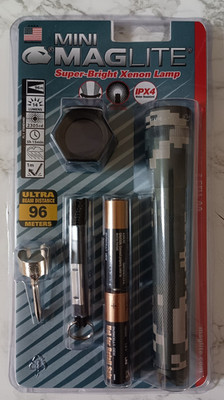 Mini Maglite Camo 2-Cell AA Classic Flashlight Xenon & 2 Batteries ...