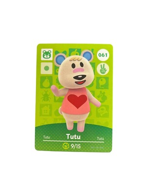 Tutu 061 Animal Crossing Amiibo Card AUTHENTIC Series 1 Bear ACNH | eBay