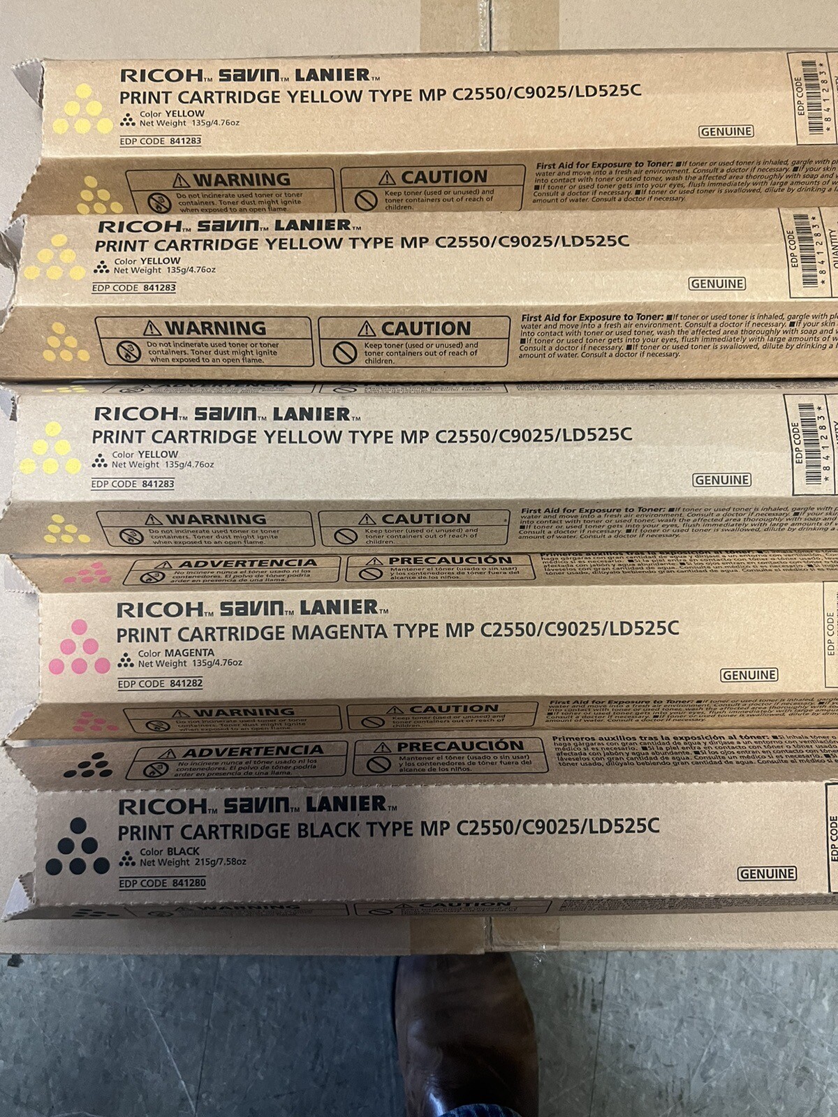 Set Of 5 RicohMPC2550 C9020 LD525C Genuine | eBay