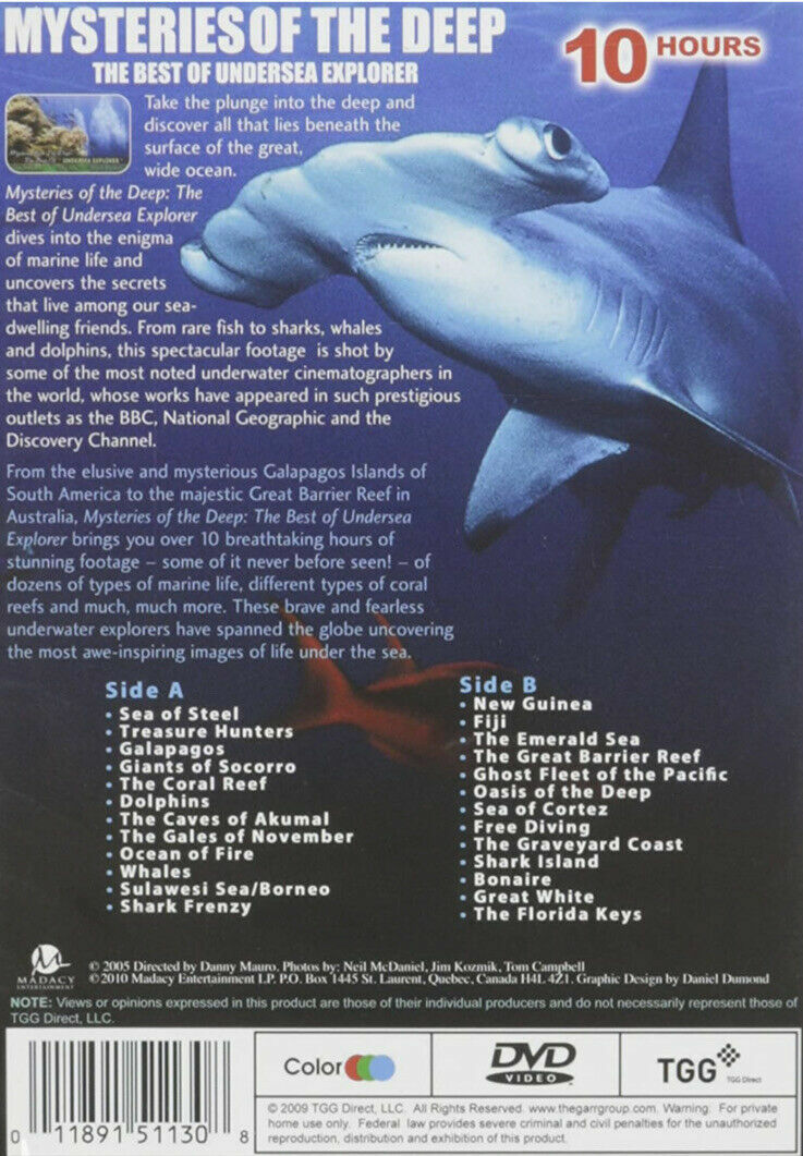 DVD MYSTERIES OF THE DEEP 10 hours -- will take low offer with other ...