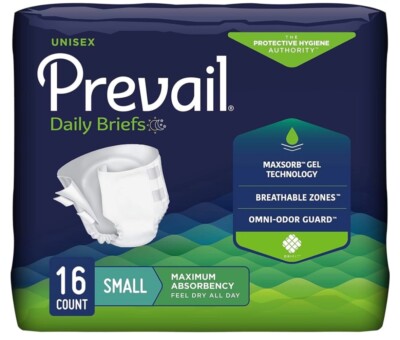 Prevail Briefs Adult Small 16 ct. -4Pk | eBay
