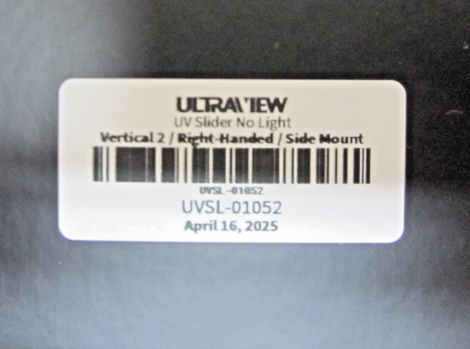 ULTRAVIEW RH SIDE MOUNT UV SLIDER w/2 VERTICAL PINS, .015, W/ NO LIGHT ...
