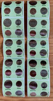 Money Coins USA Cents Fun Stickers! Quarter Dime Penny Nickel | eBay