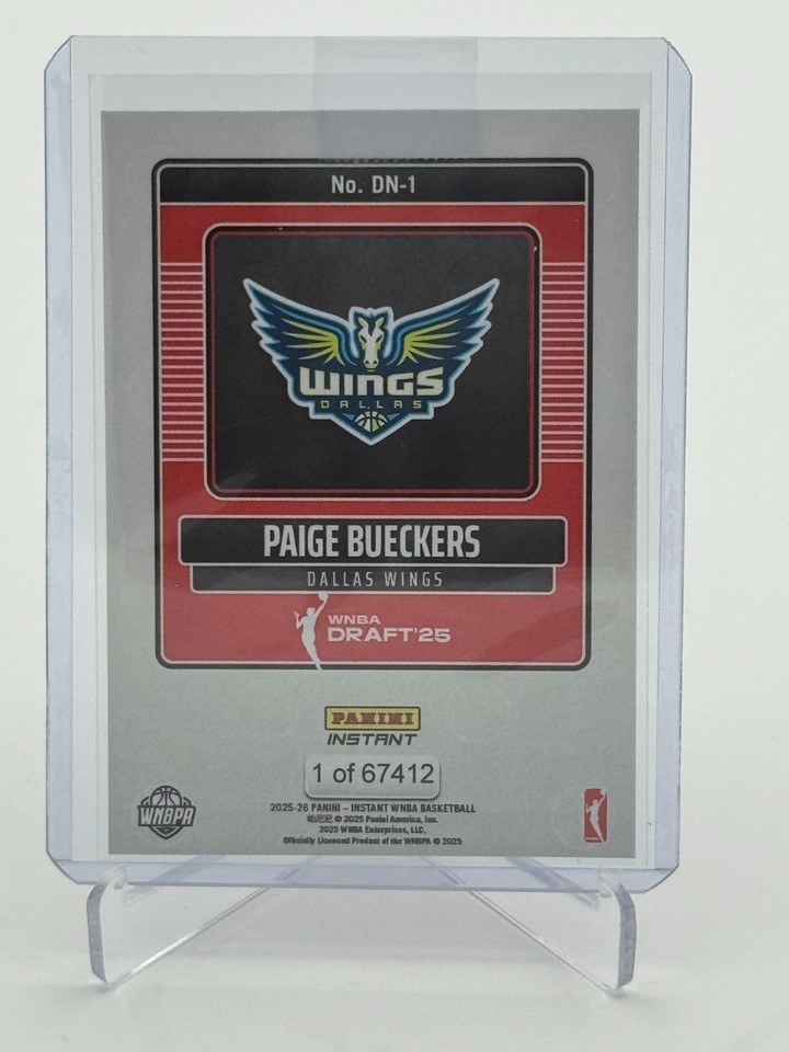 PAIGE BUECKERS 2025-26 Panini Instant WNBA - Draft Night #DN-1 /67412 ...