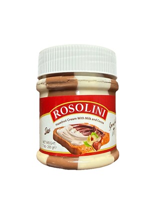ROSOLINI HAZELNUT CREAM W/MILK & COCOA DUO SPREAD 7 oz NEW & SEALED. | eBay