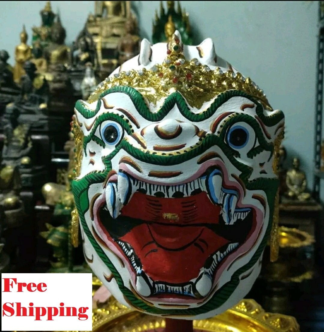 .Hanuman Mask Thai Khon Monkey Art Hand Crafts Drama Vintage Paint ...