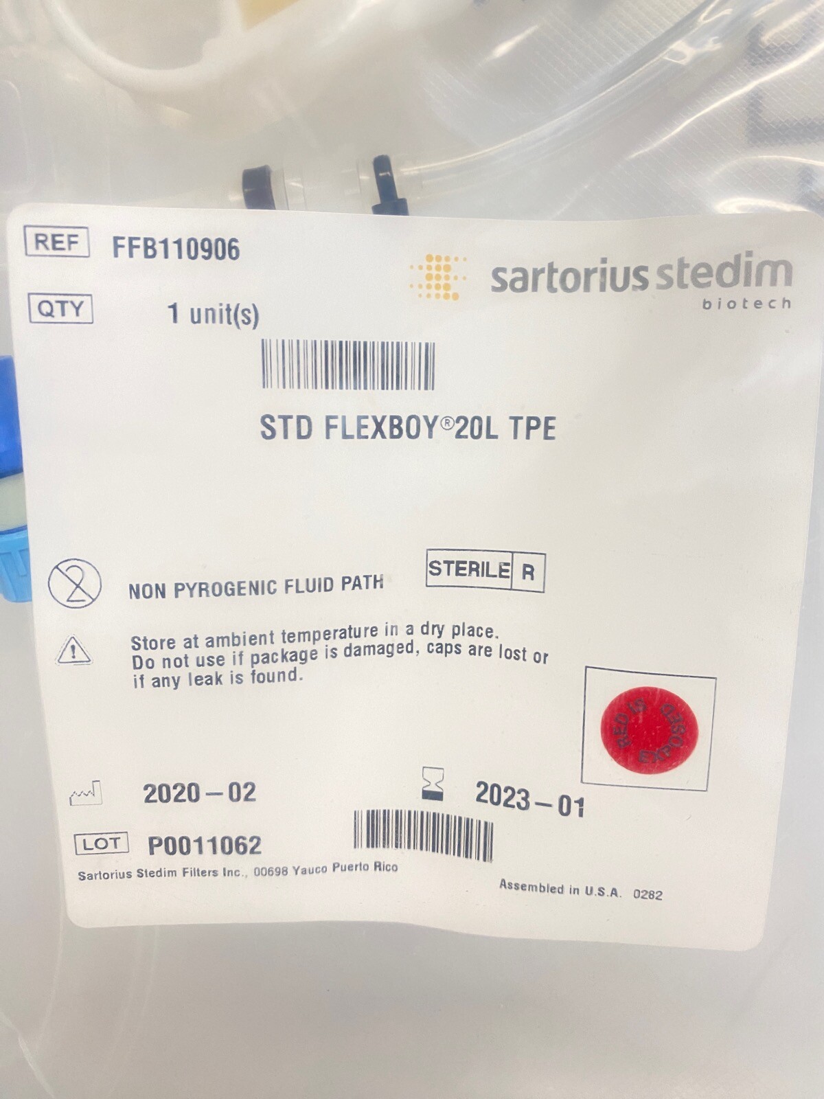 SARTORIUS Biopharma Fluid 20L EVA Standard Flexboy TPE FFB110906 | eBay