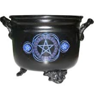 Metal Cauldron With a Blue Pentacle Motif | eBay UK