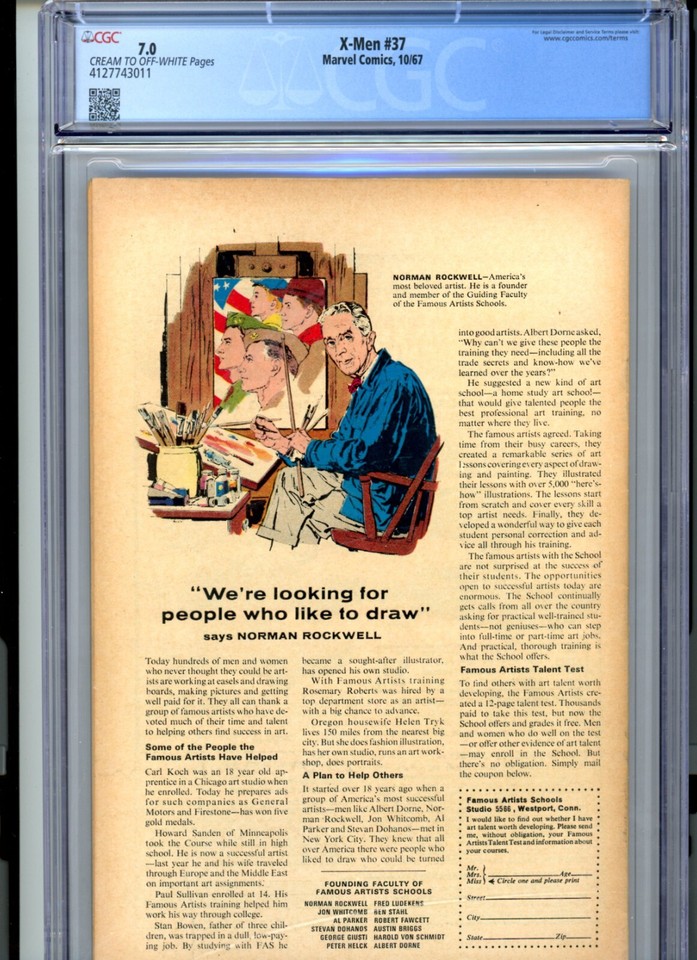 CGC 7.0 X-Men #37 1st app of Mutant-Master | eBay
