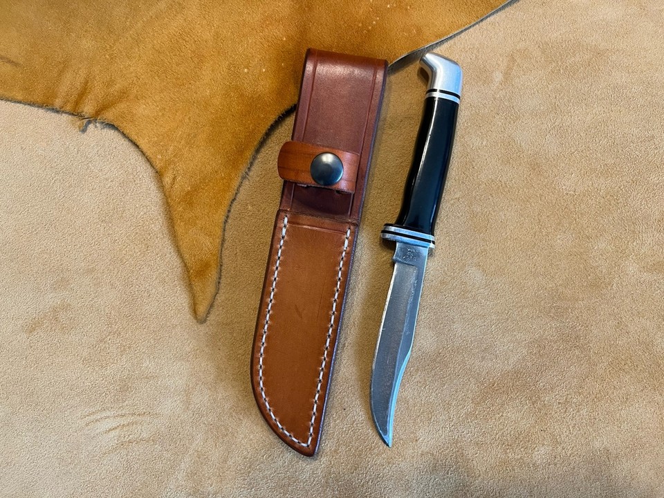 CUSTOM BUCK 102 WOODSMAN HEAVY LEATHER KNIFE SHEATH WESTERN HUNTING ...