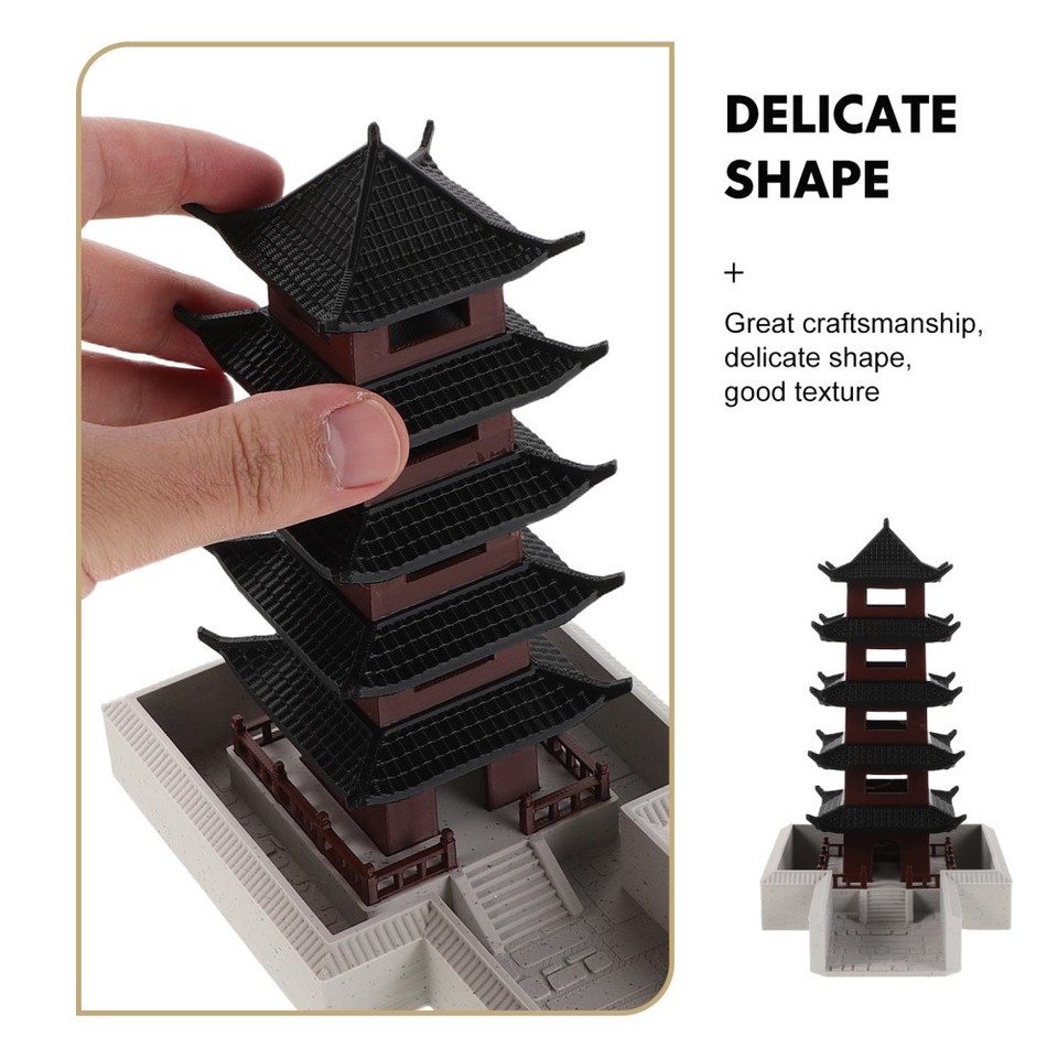 Pagoda Model Ornaments Bonsai Decorations Architectural Building | eBay ...