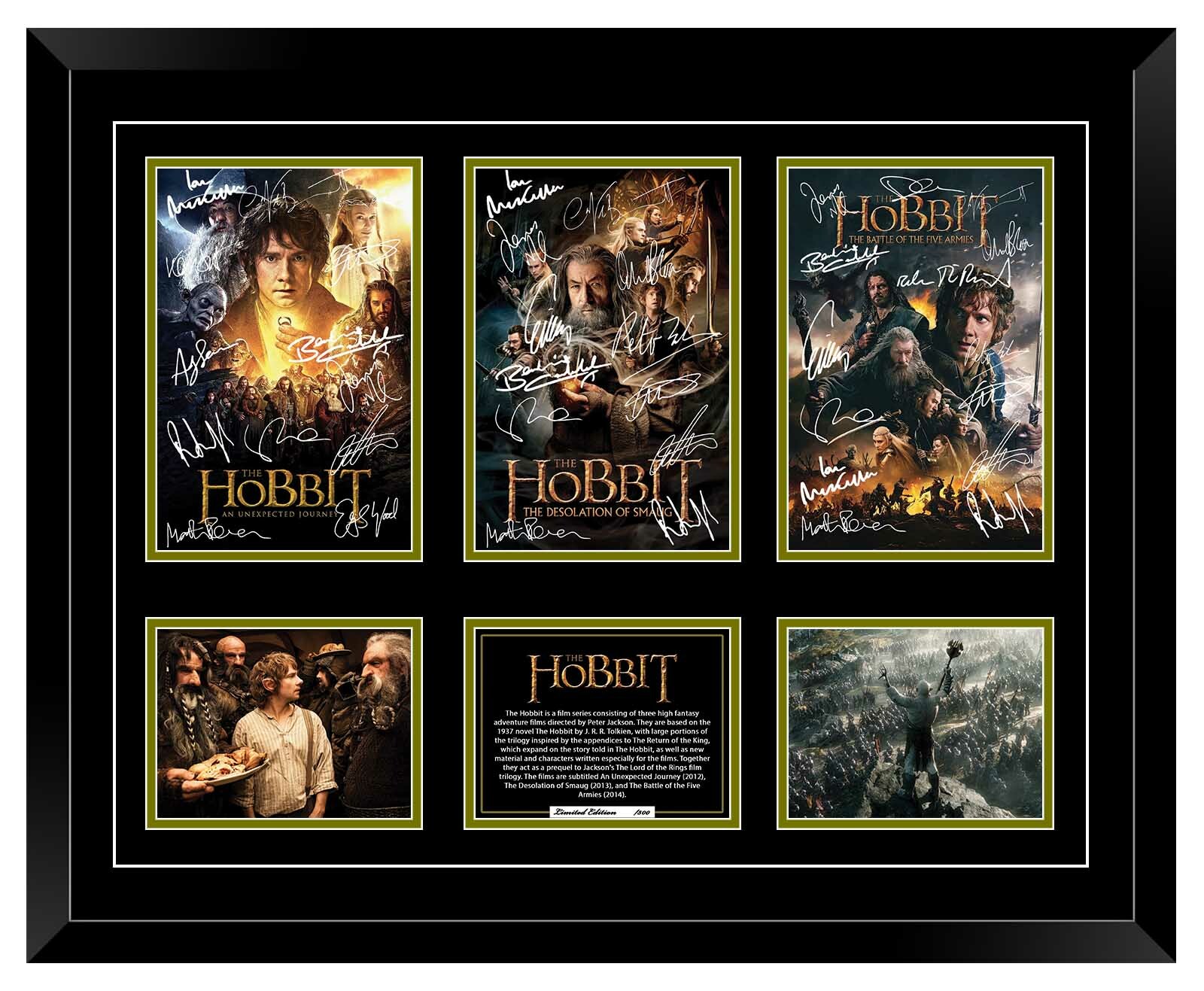 THE HOBBIT TRILOGY SIGNED POSTER LIMITED EDITION FRAMED MEMORABILIA ...