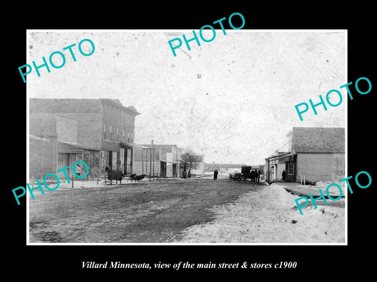 OLD 8x6 HISTORIC PHOTO OF VILLARD MINNESOTA THE MAIN STREET & STORES ...