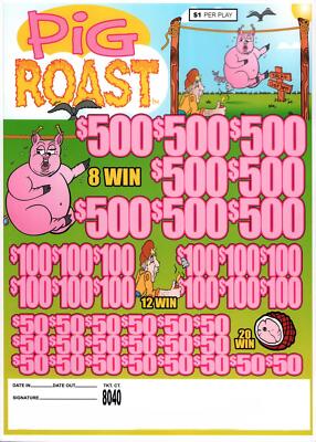 Pig Roast - Jar Ticket - Pull Tab Ticket - Ticket for Amusement purpose ...