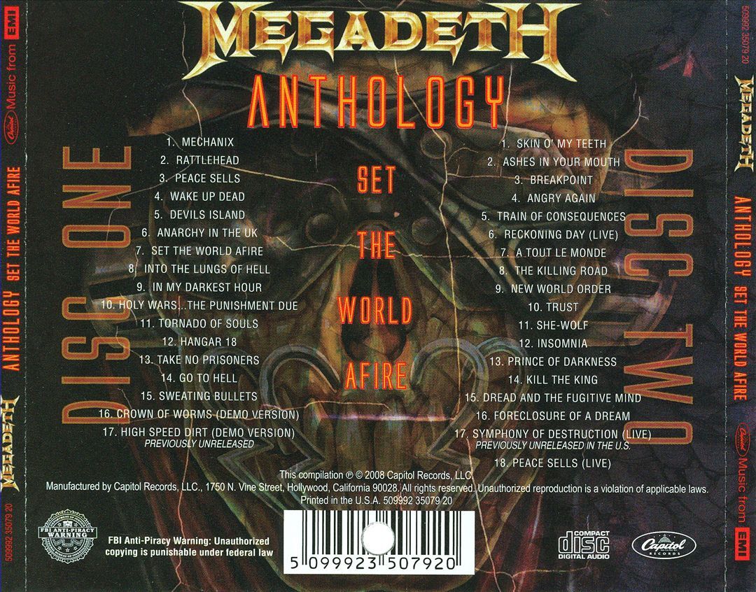 MEGADETH - ANTHOLOGY: SET THE WORLD AFIRE NEW CD 5099923507920| eBay