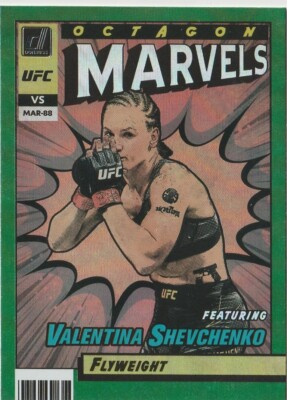 2022 Donruss UFC Valentina Shevchenko #17 Octagon Marvels Green Holo ...