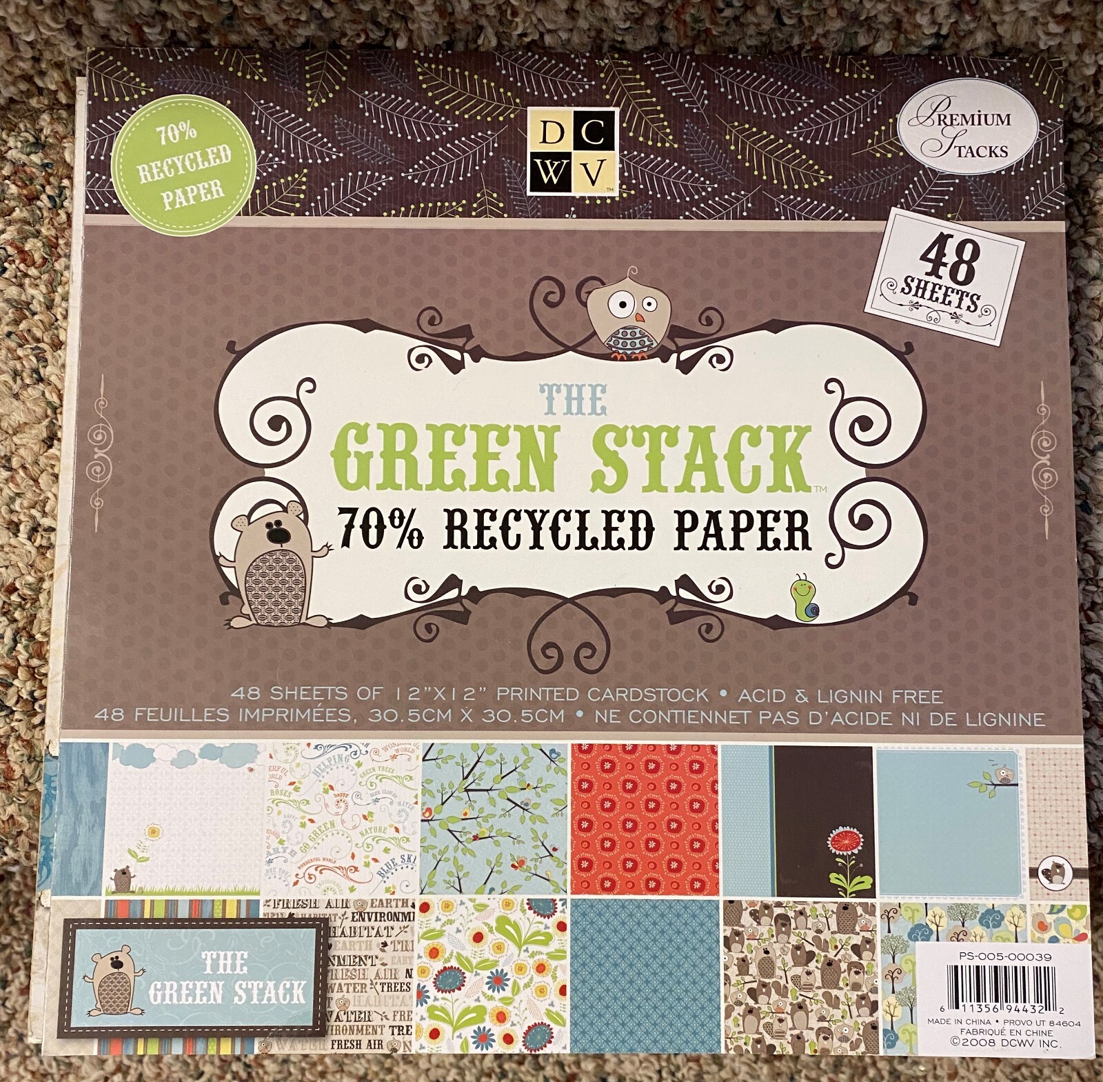 NEW Sealed DCWV The Green Stack 12x12 Paper Pad 48 Sheets Acid & Lignin ...