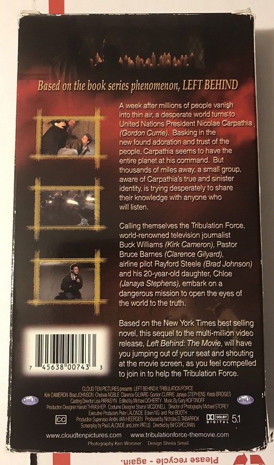Left Behind II: Tribulation Force (VHS, 2002) Kirk Cameron 745638007433 ...