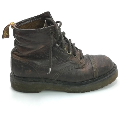 Vtg Dr. Martens Doc Shoes Mens Boots Combat Work Air Walk Brown Leather ...