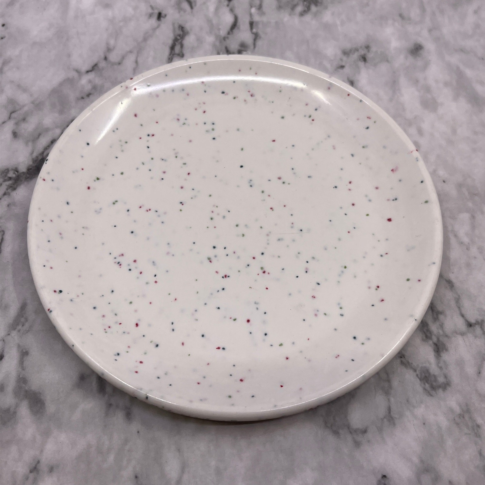 MCM Imperial Ware Speckled Confetti White Dessert Plate Melmac Malamine ...
