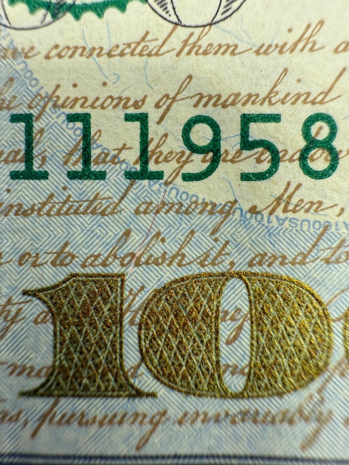 2017A $100 DOLLAR BILL FANCY BIRTHDAY/Annivers NOTE SERIAL NUMBER 1/11 ...