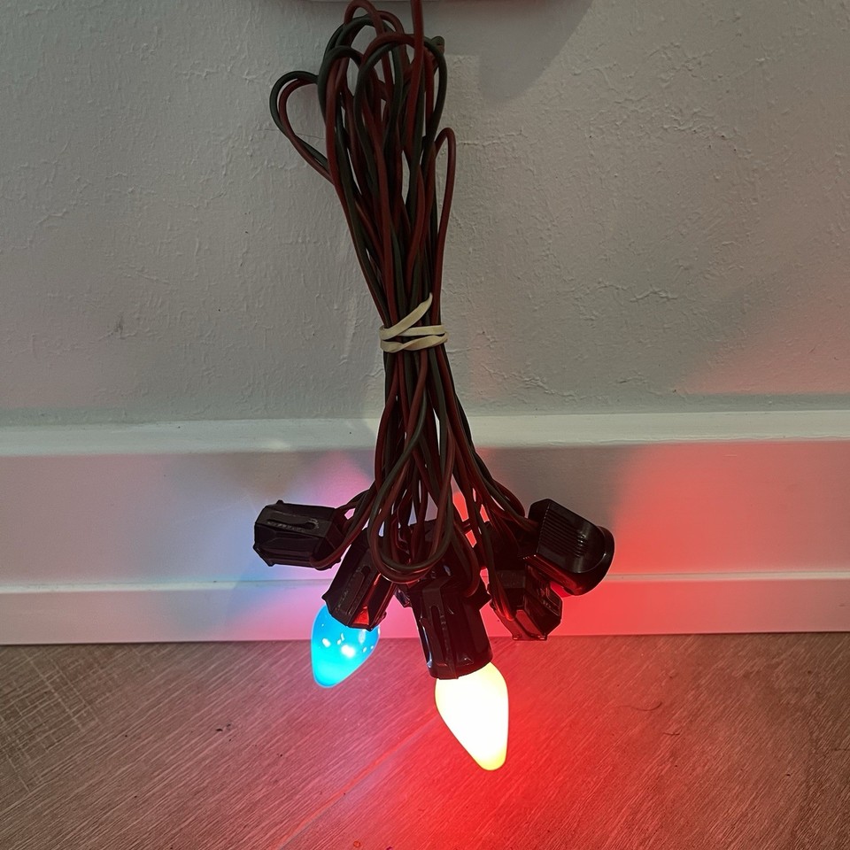 C7 1/2 Christmas Light Strands Lot Of 3 - 8 10 & 15 Light Mixed Strings ...