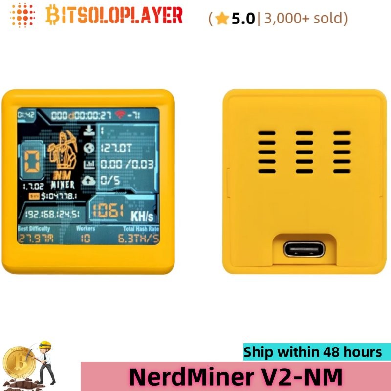 Upgraded 1060Kh/s NerdMiner NM TV BTC Lottery Miner Bitcoin Solo Mining ...