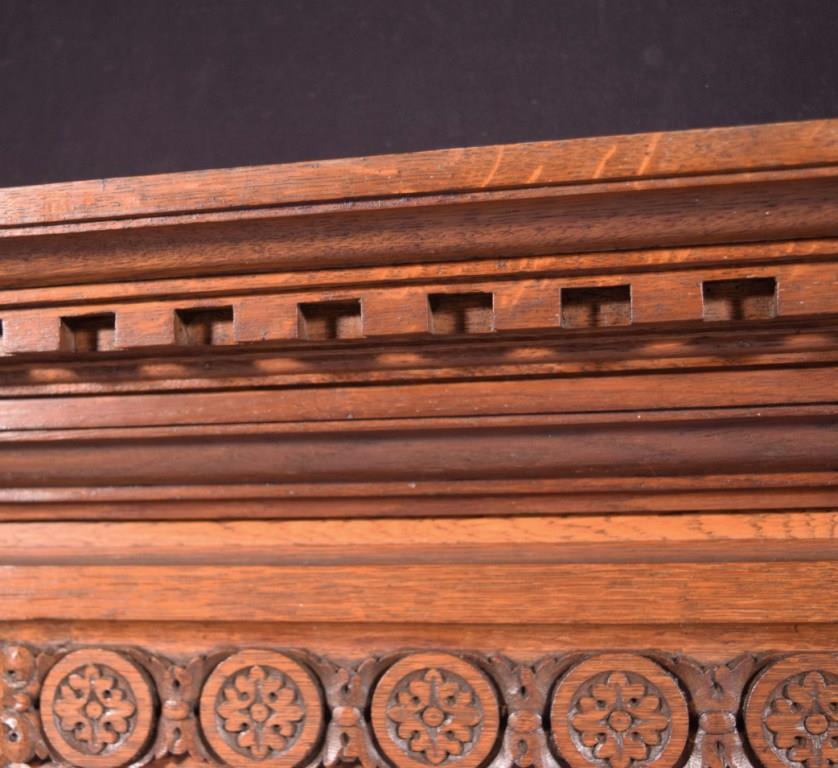 54" Wide Large Antique French Solid Oak Wood Panel/Crest Pediment | eBay