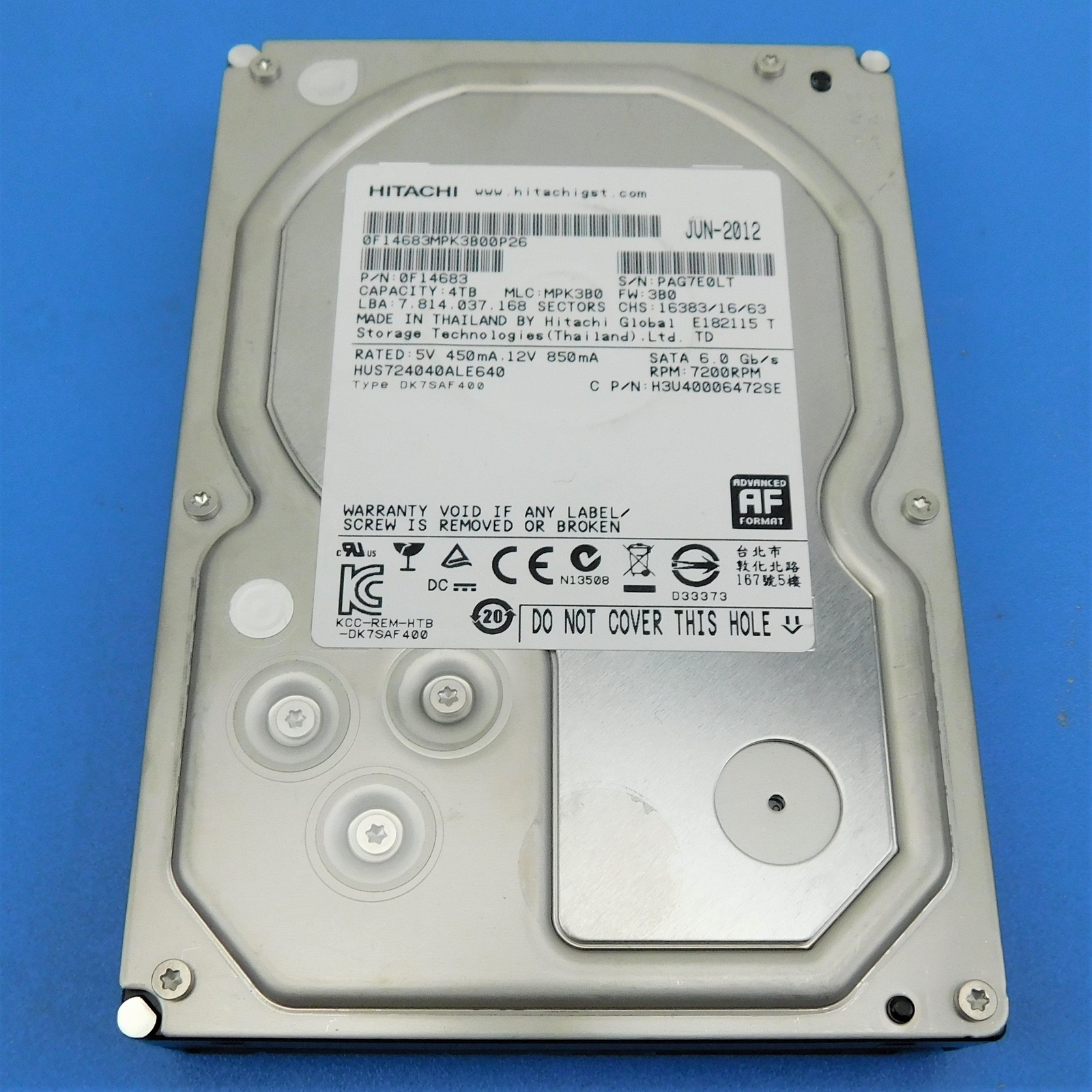 Hitachi 4TB Ultrastar HUS724040ALE640 SATA 3 Internal Hard Disk Drive ...