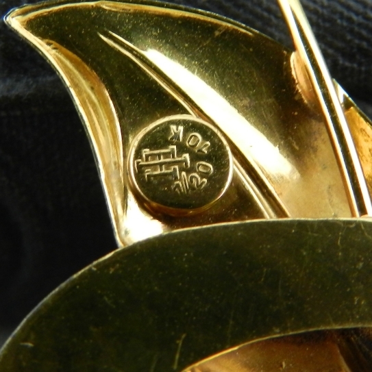 Signed Vintage Harry Iskin 1/20 10K Rose & Yellow Gold Blue Stone ...