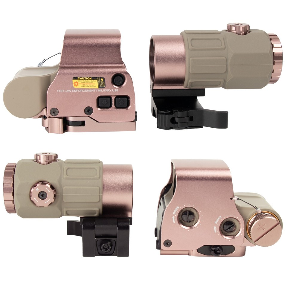 558+G45 Holographic Sight w/ 5x Magnifier Red Green Dot Holo Clone Full ...