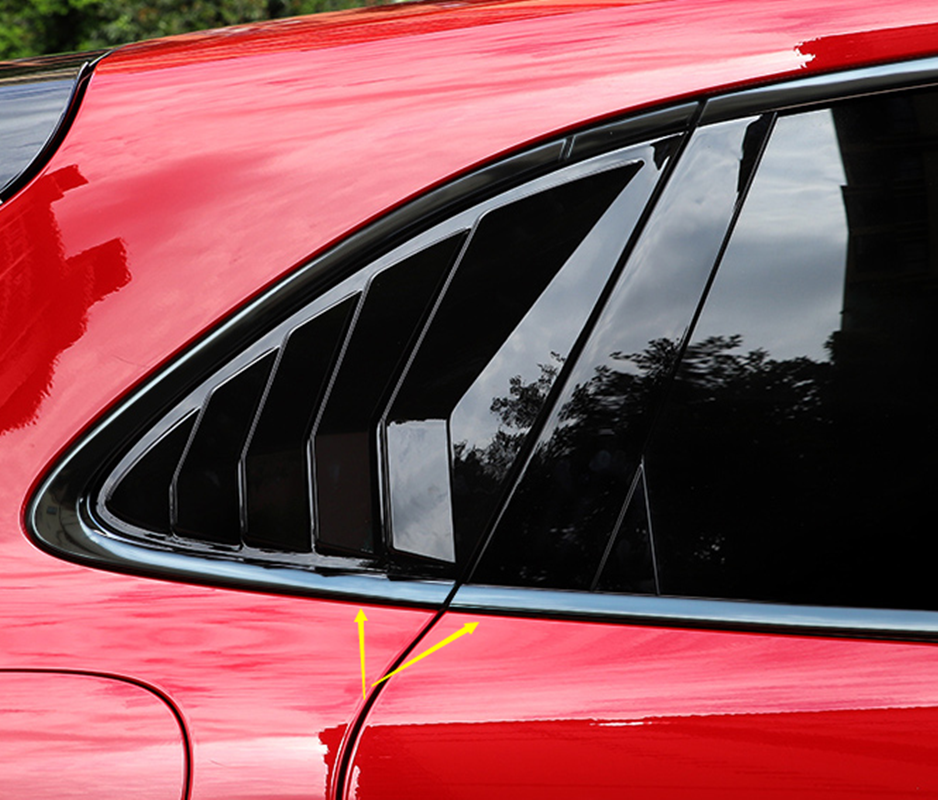 10x For Porsche Macan black steel window frame Strip Trim Accessories ...