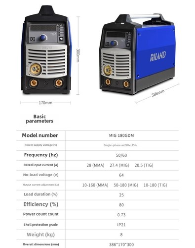 MIG-180GDM Electric Welding Argon Gas Protection Welding Three-purpose ...