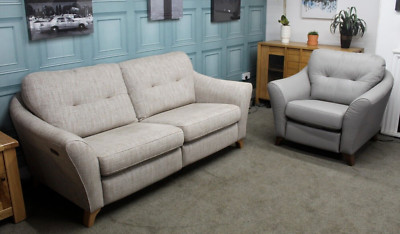 G PLAN HATTON ELECTRIC 3 SEATER SOFA & ARMCHAIR IN SEA STONE & GREY ...