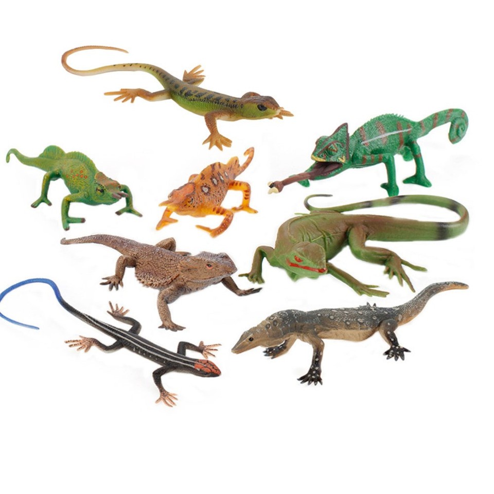 2 Sets of Simulation Lizard Model Children's Educational Toys Lizard ...