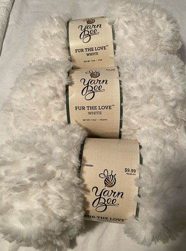 Yarn Bee Fur The Love White. 7oz 37yds 100 Polyester Item# 1353747 3 ...