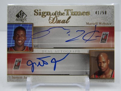 MARTEL WEBSTER/ JARRETT JACK 2005-06 UD SIGN OF THE TIMES DUAL ...