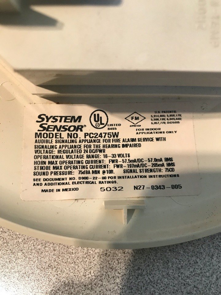 White System Sensor Mounted Ceiling Alarm -PC2475W | eBay
