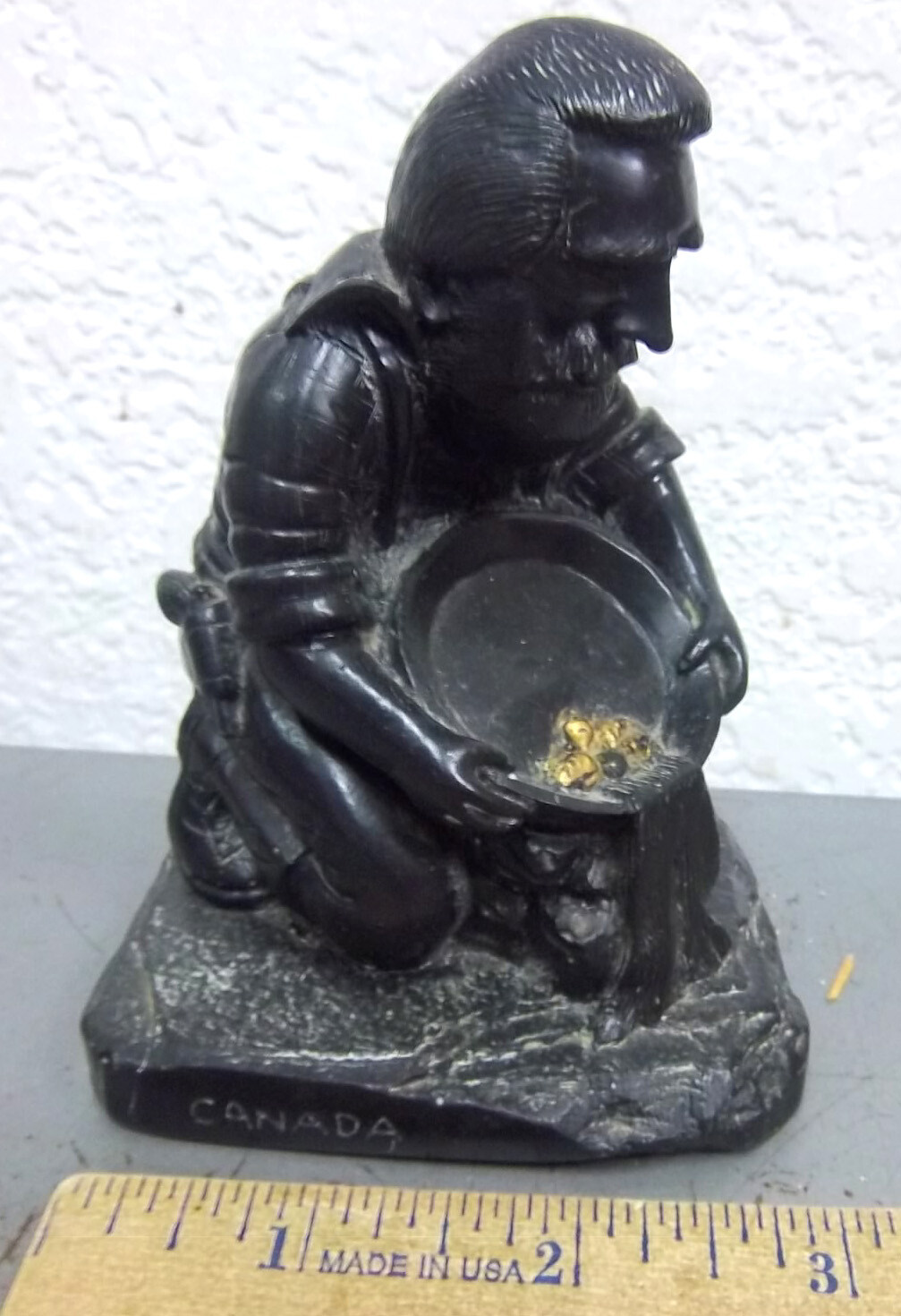 Hand crafted in Canada, Soapstone sculpture, Miner Goldpanner figure by ...