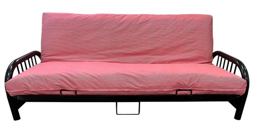 Full Red Stripe Canvas Futon Cover, Mattress Slipcover, Bed Encasement ...