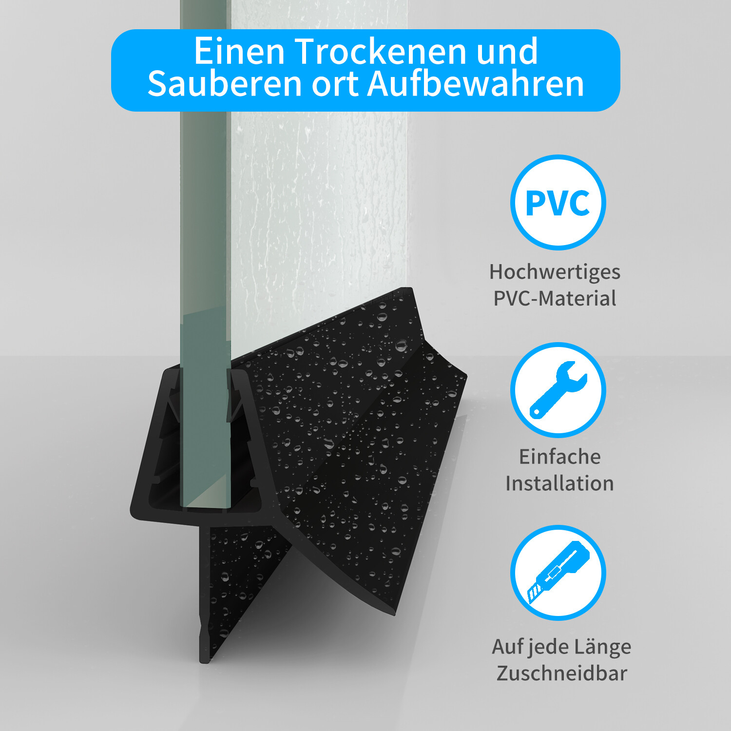 2 Stück Duschtürdichtung Dichtung Duschkabine Gummilippe Dusche ...