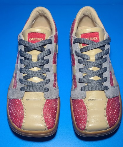 Diesel Carlos men's Red - Beige Leather Sneakers 👟 Size 10.5 US | eBay