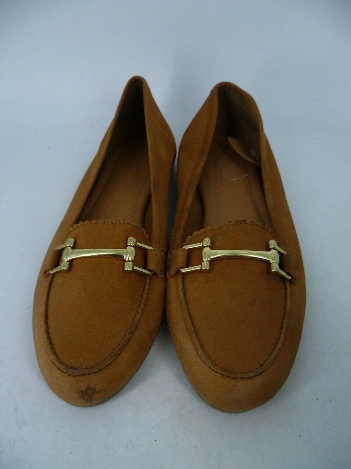 New Look Suedette Bar Front Loafers Tan UK 7 EU 40 RRP £24.99 LN9 DD 06 ...