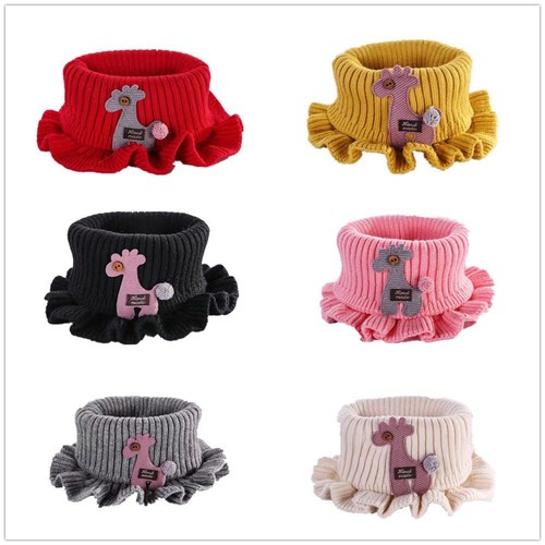 Circle Winter Warmer Collar Cartoon Ruffle Neck Kids Scarves 0-7 Years ...