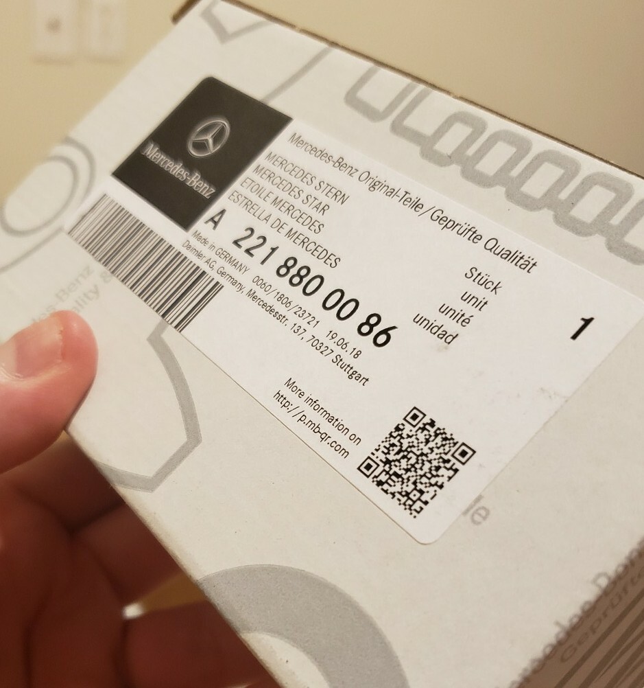 NEW GENUINE OEM MERCEDES-BENZ ALL CHROME HOOD STAR #A 221 880 00 86 E,S ...