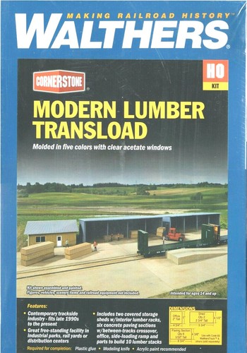 HO Scale Walthers Cornerstone 933-4106 Modern Lumber Transload Facility ...