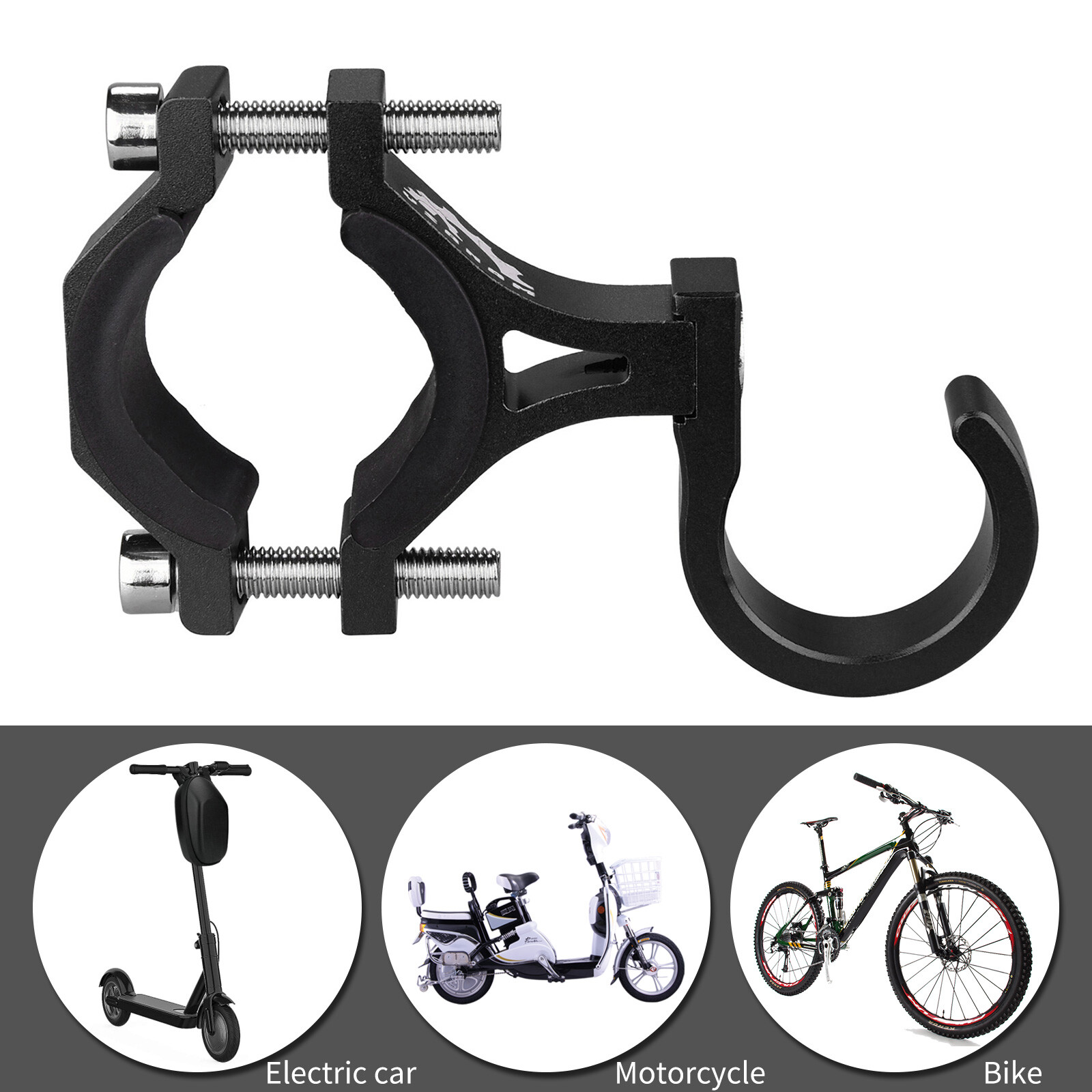 Bike Hook Hanging Aluminum Alloy Sturdy Bicycle Handlebar Hook (Silver ...