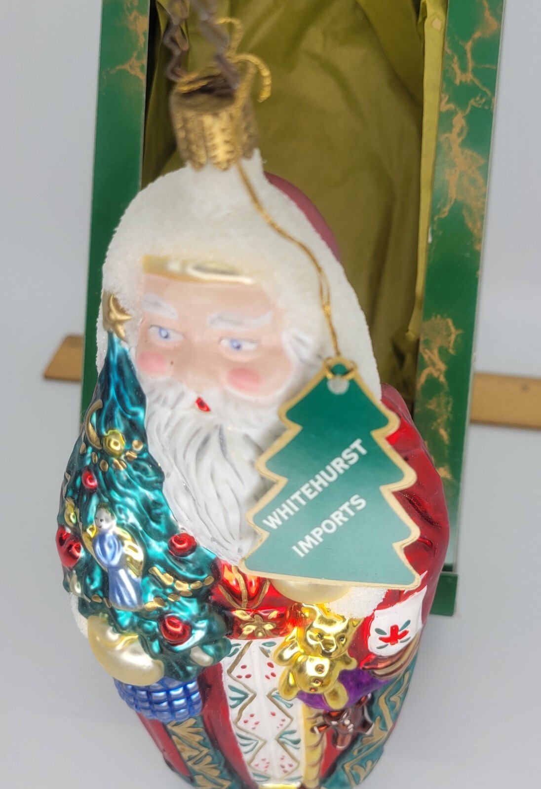 Vtg Whitehurst Imports Large SANTA CLAUSE Blown Glass Ornament Germany ...