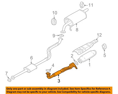 MITSUBISHI OEM 02-03 Lancer 2.0L-L4 Exhaust System-Front Pipe MR552274 ...